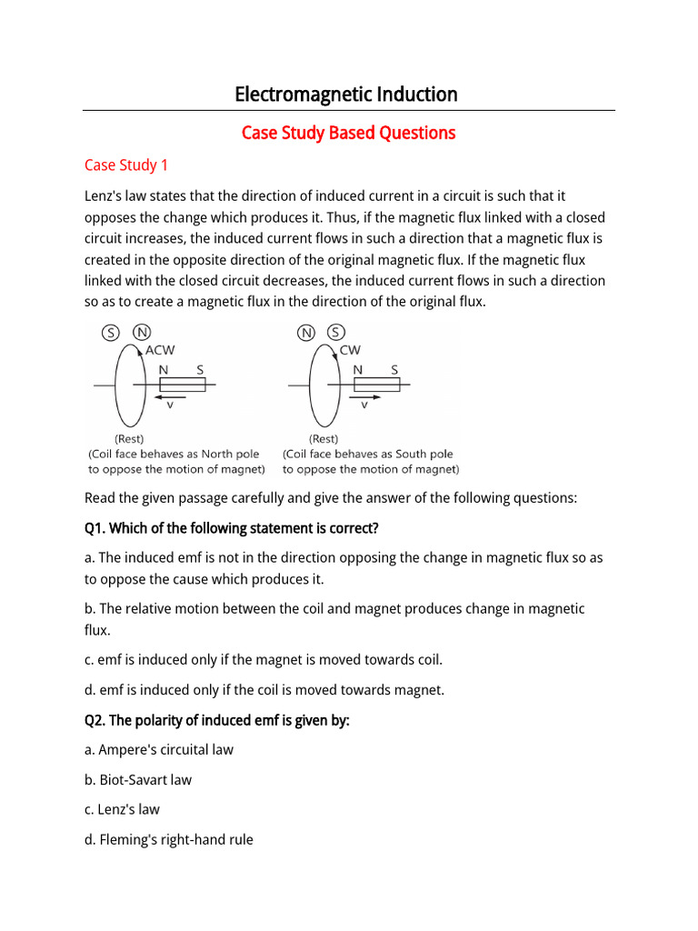 EMI CASE STUDY | PDF | Electromagnetic Induction | Inductance
