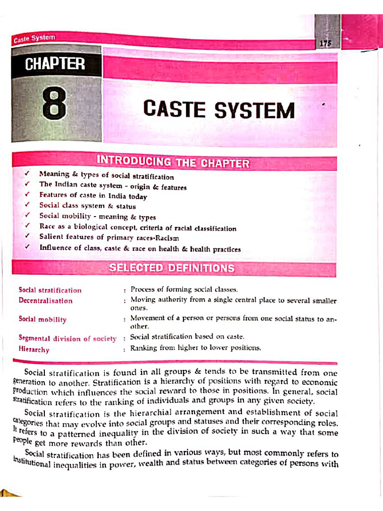 Chapter 8 Caste System | PDF