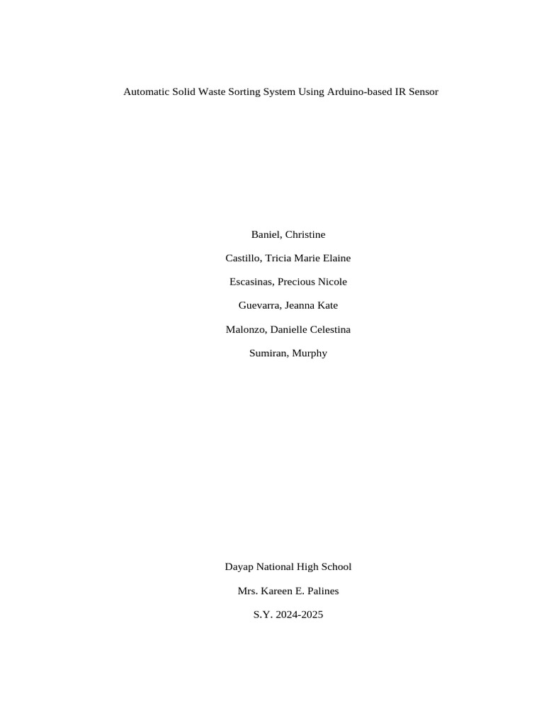 R5 - WASTE SEGREGATOR USING IR SENSOR HHH | PDF | Waste | Arduino