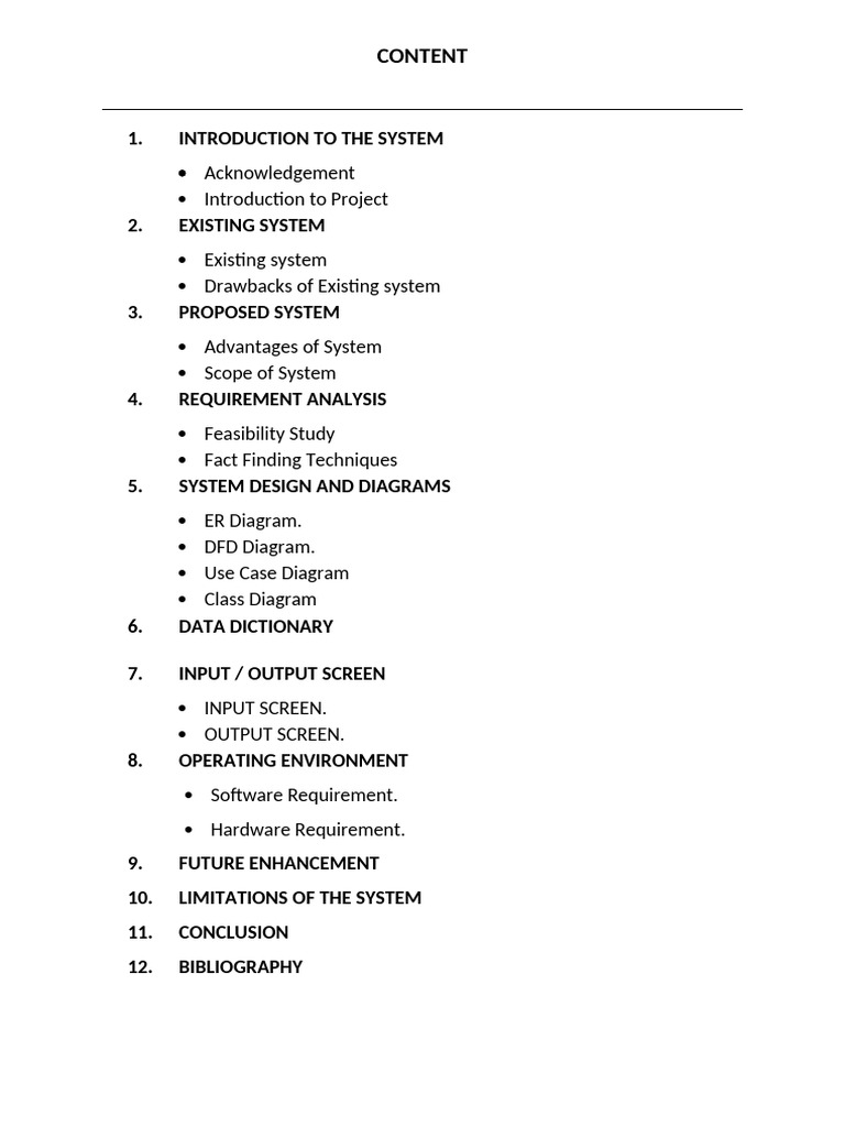 Index For Project | PDF