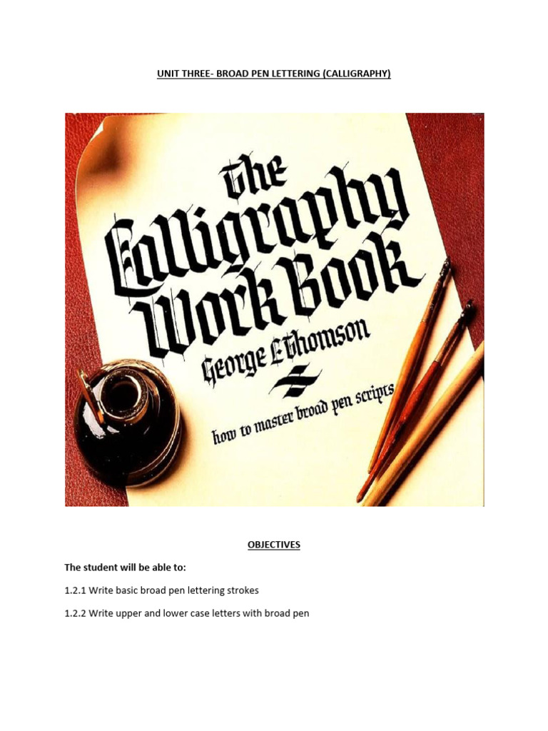 Broad Pen Lettering in Calligraphy | PDF | Calligraphy | Pen