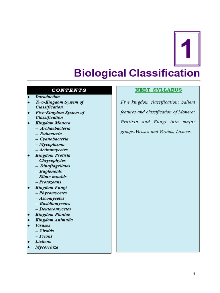 Naryana Biological Classification | PDF | Bacteria | Cell (Biology)