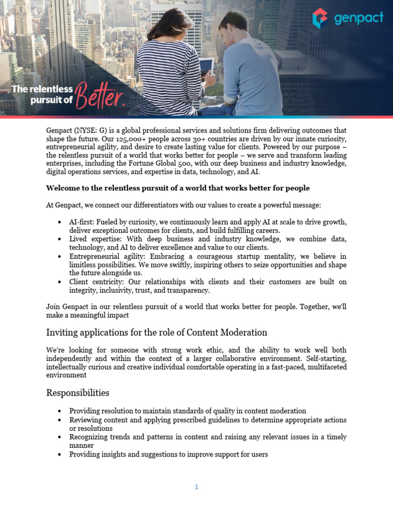 JD - Process Associate, Content Moderation- English | PDF | Artificial ...