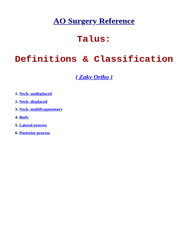 12 - Talus - AO Reference Comprehensive | PDF | Ankle | Foot