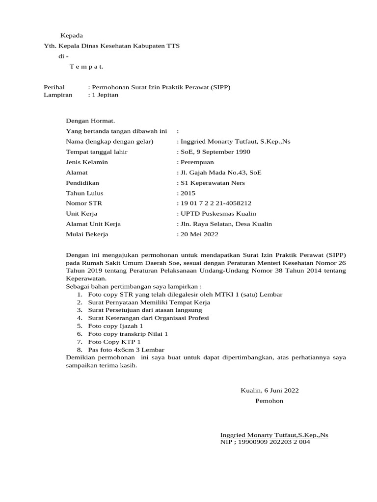 4. Permohonan Sikp Ke Dinkes | PDF