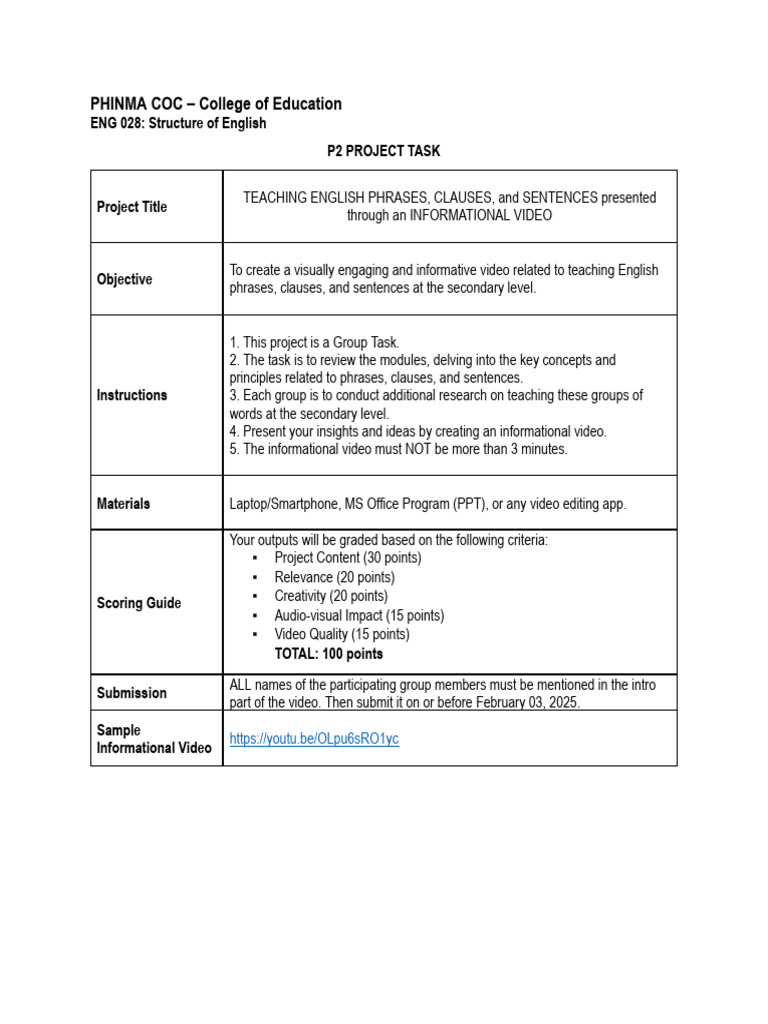 ENG-028_P2-Project-Task.docx | PDF