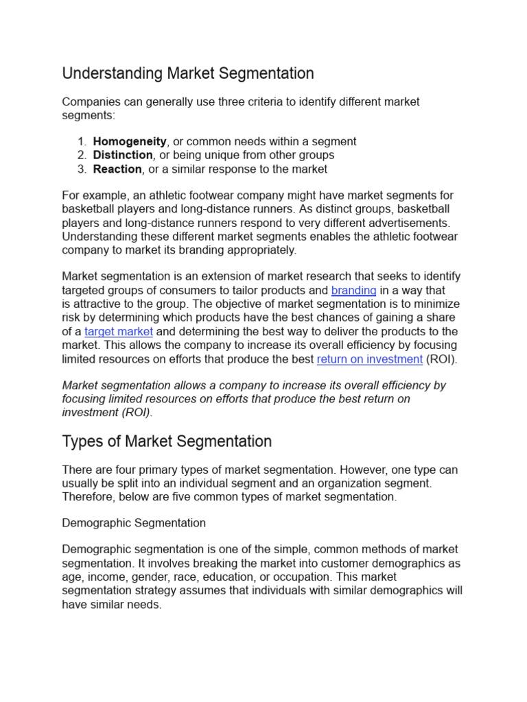 Market Segmentation Explained: Types & Benefits | PDF | Market ...