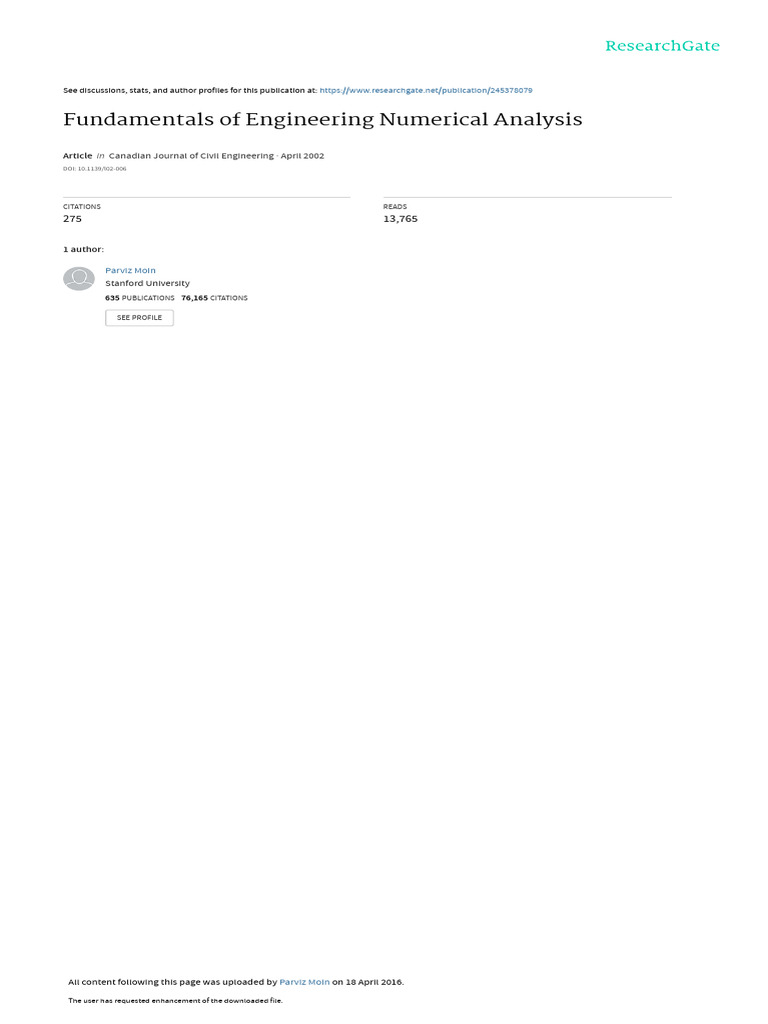 Fundamentals of Engineering Numerical Analysis | PDF | Numerical Analysis | Partial Differential ...