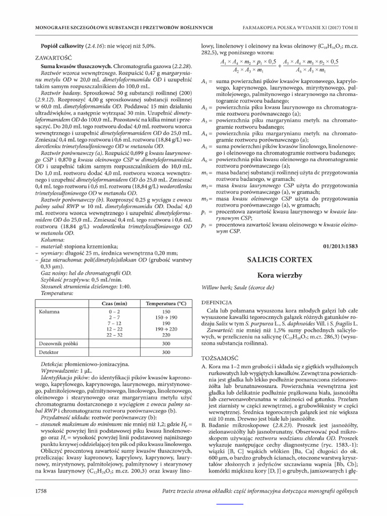 Salicis cortex | PDF