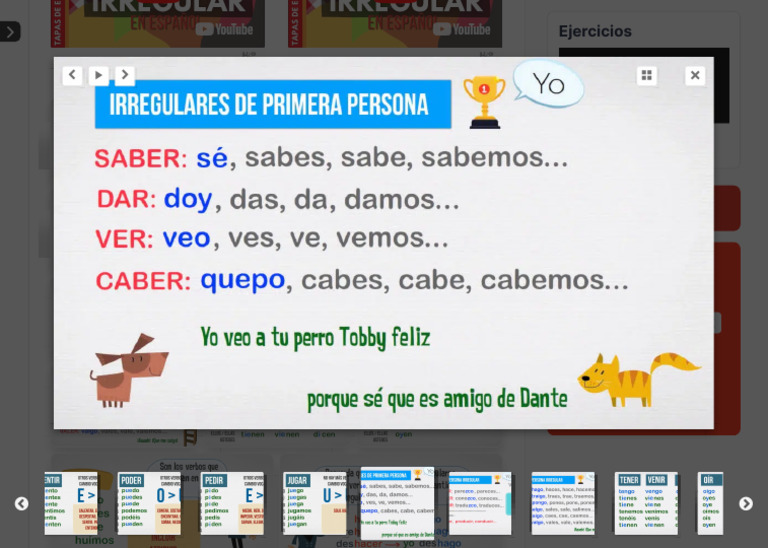 Presente Irregular Los Verbos Irregulares - Prof 11 | PDF