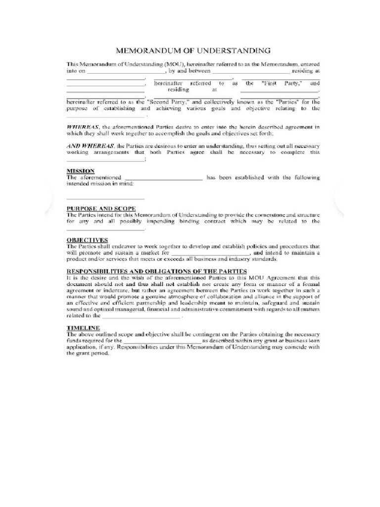 MOA sample format 2 | PDF