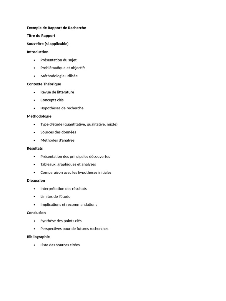 Exemple de Rapport de Recherche | PDF