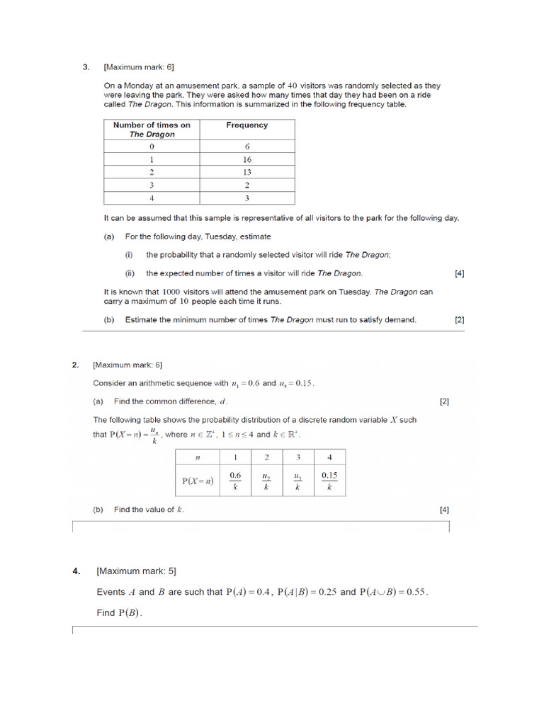 IB SL Statistics Questions | PDF