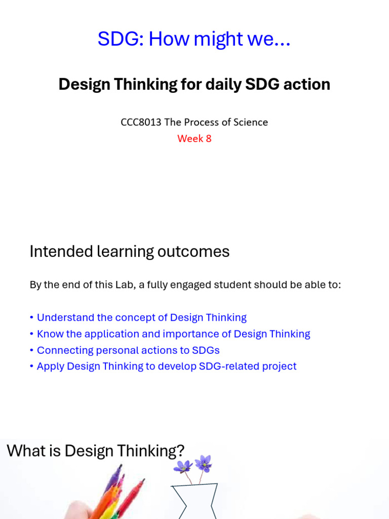 Week 8 - SDG-How Might We | PDF | Design Thinking | Waste