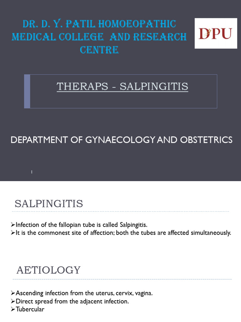 salphingitis gynac | PDF | Homeopathy | Medical Specialties