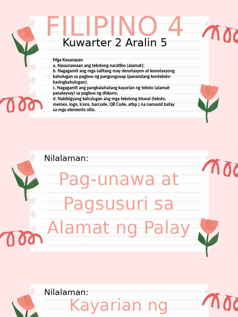 Filipino 4 Quarter 2 Week 5 @edumaymay | PDF