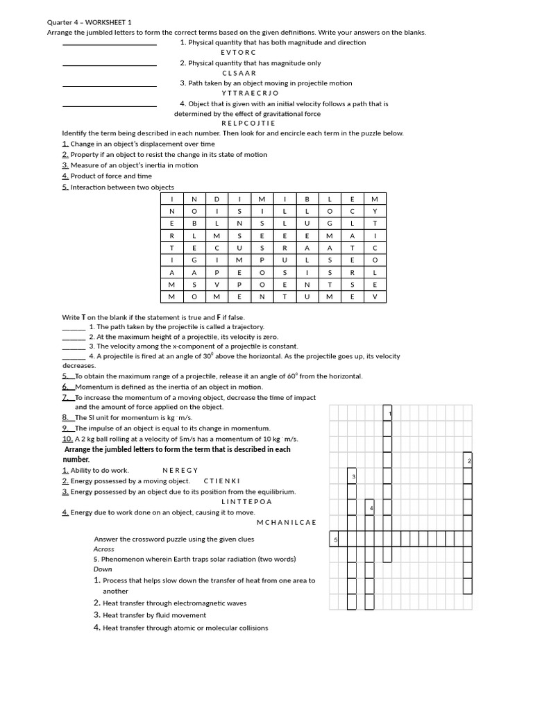 G9 Physics Worksheet | PDF | Force | Momentum