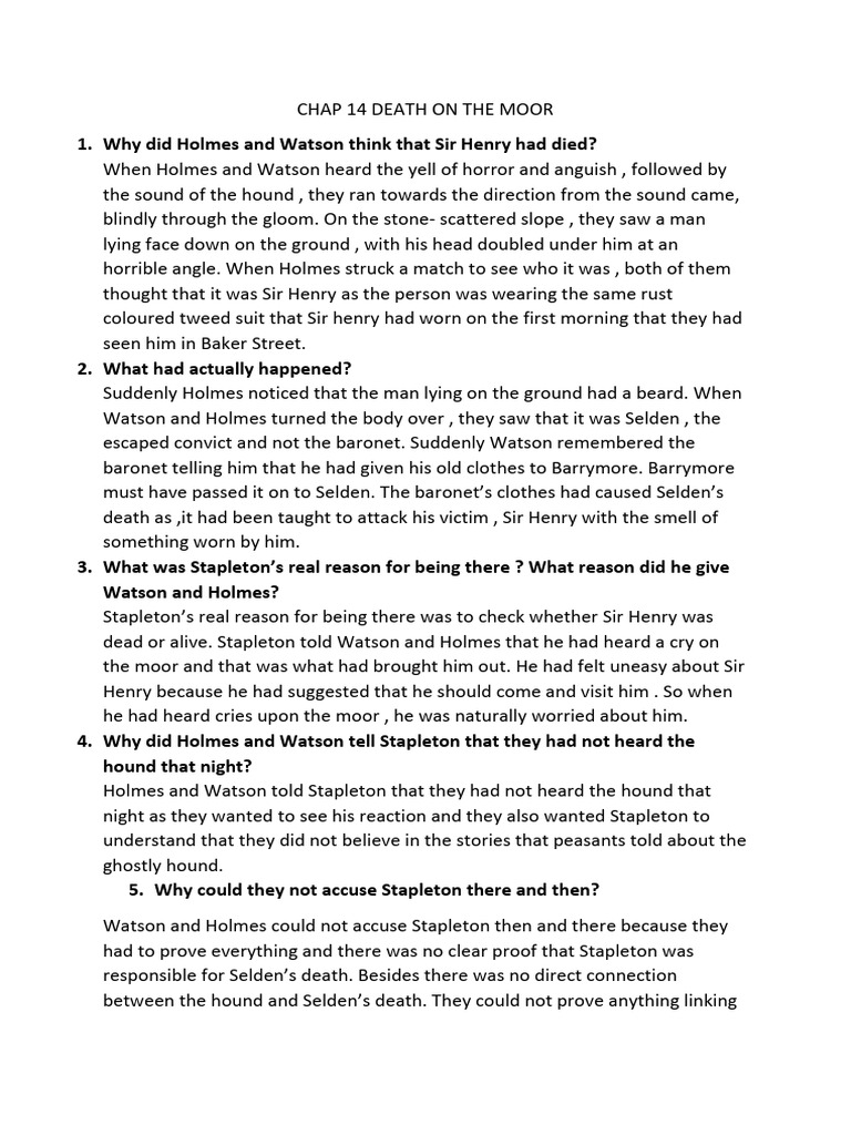 Chap 14 Death On The Moor | PDF
