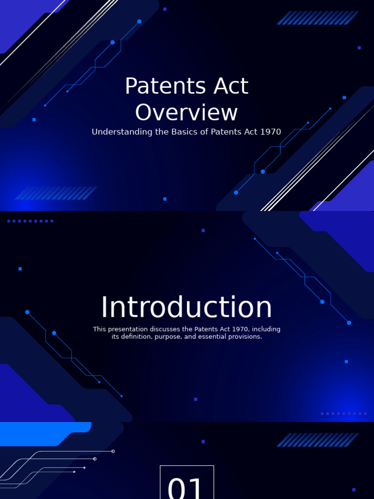 Overview of the Patents Act 1970 | PDF