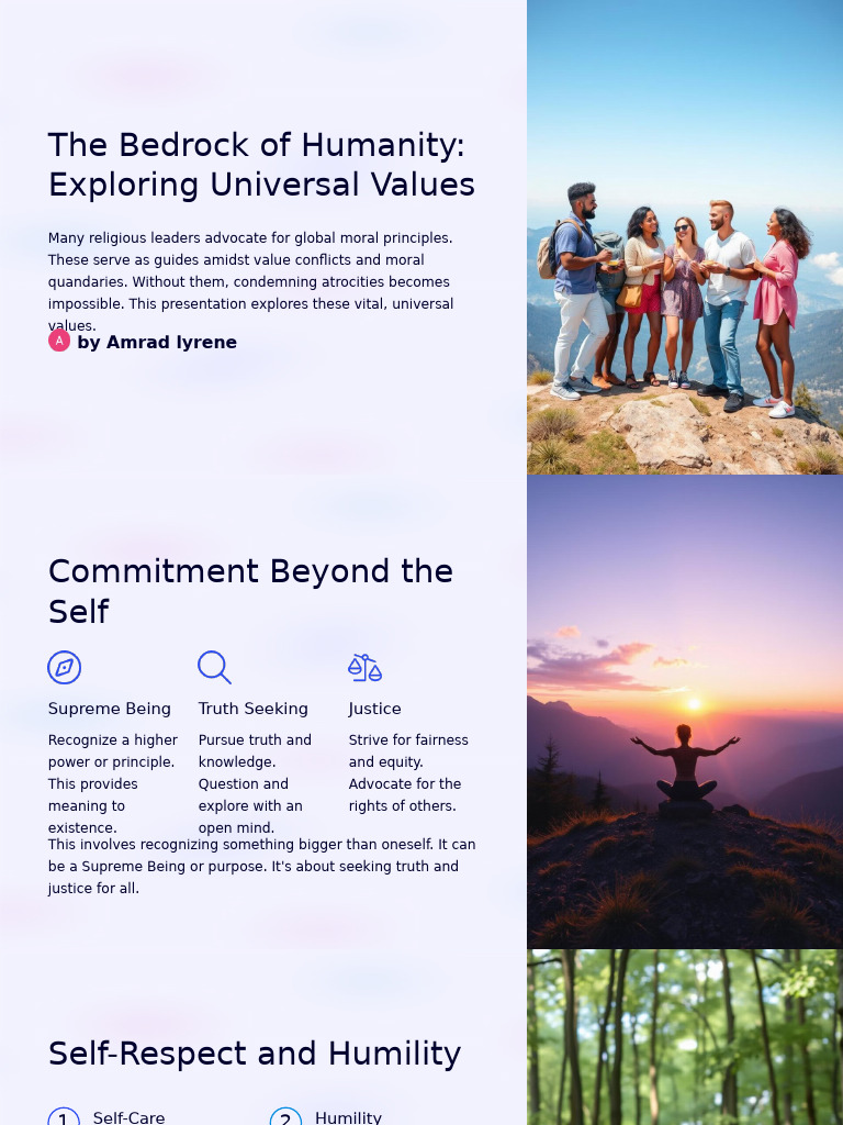 The Bedrock of Humanity Exploring Universal Values | PDF | Conscience | Humility
