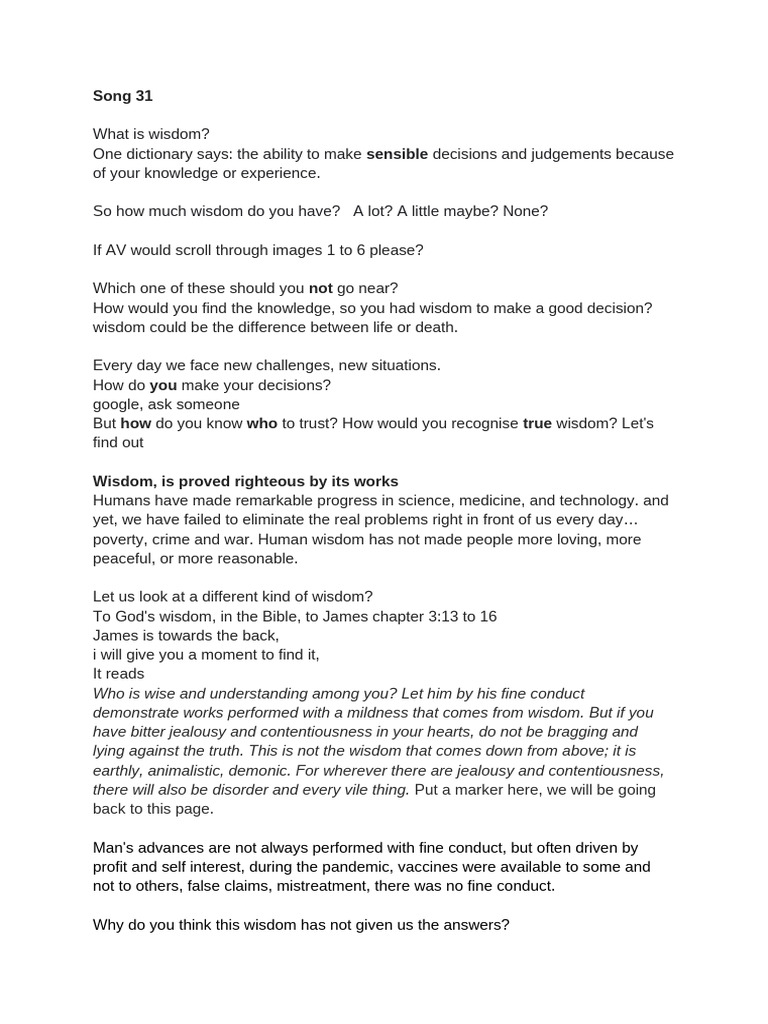 Understanding Godly Wisdom for Life | PDF | Wisdom | Forgiveness