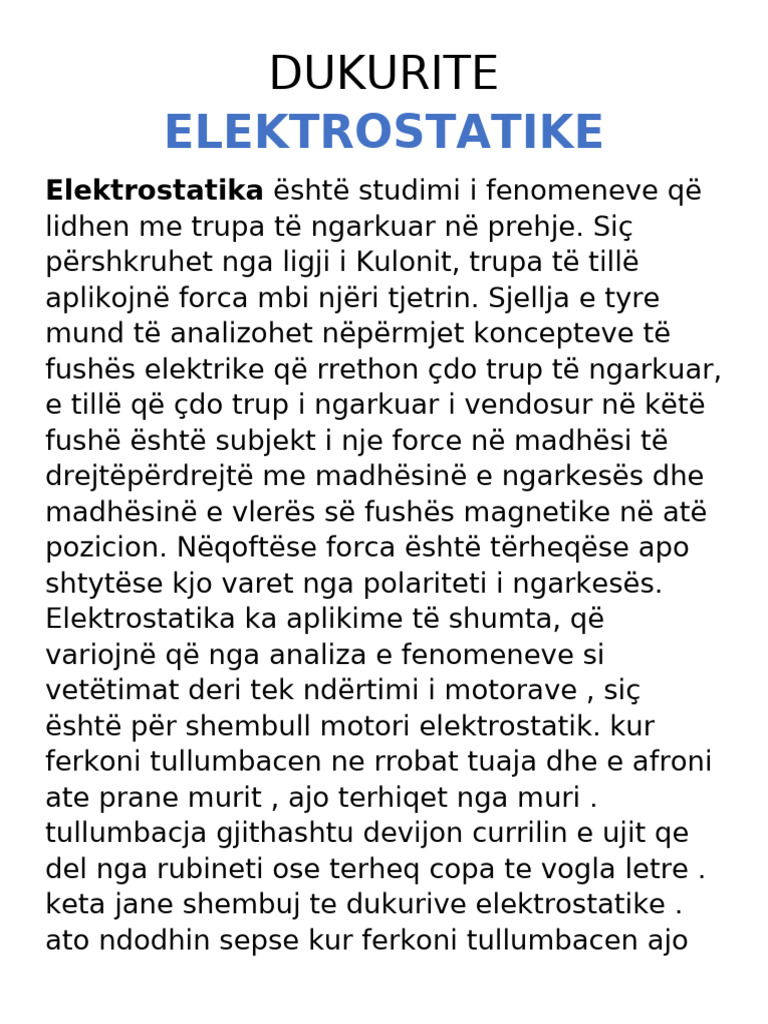 Dukurite Elektrostatike | PDF