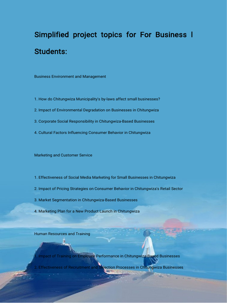 Business Topics for Chitungwiza Students | PDF | Marketing | Leadership