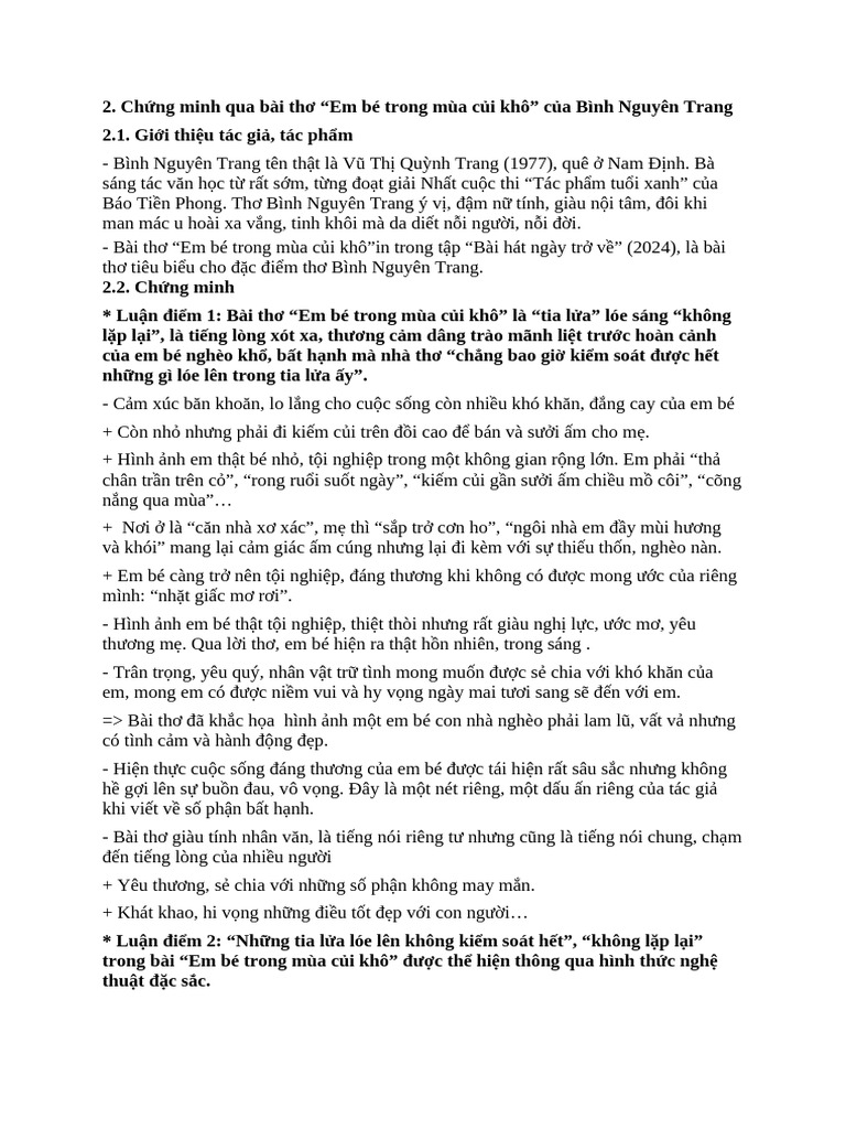 CH NG Minh em Bé Trong Mùa C I Khô | PDF