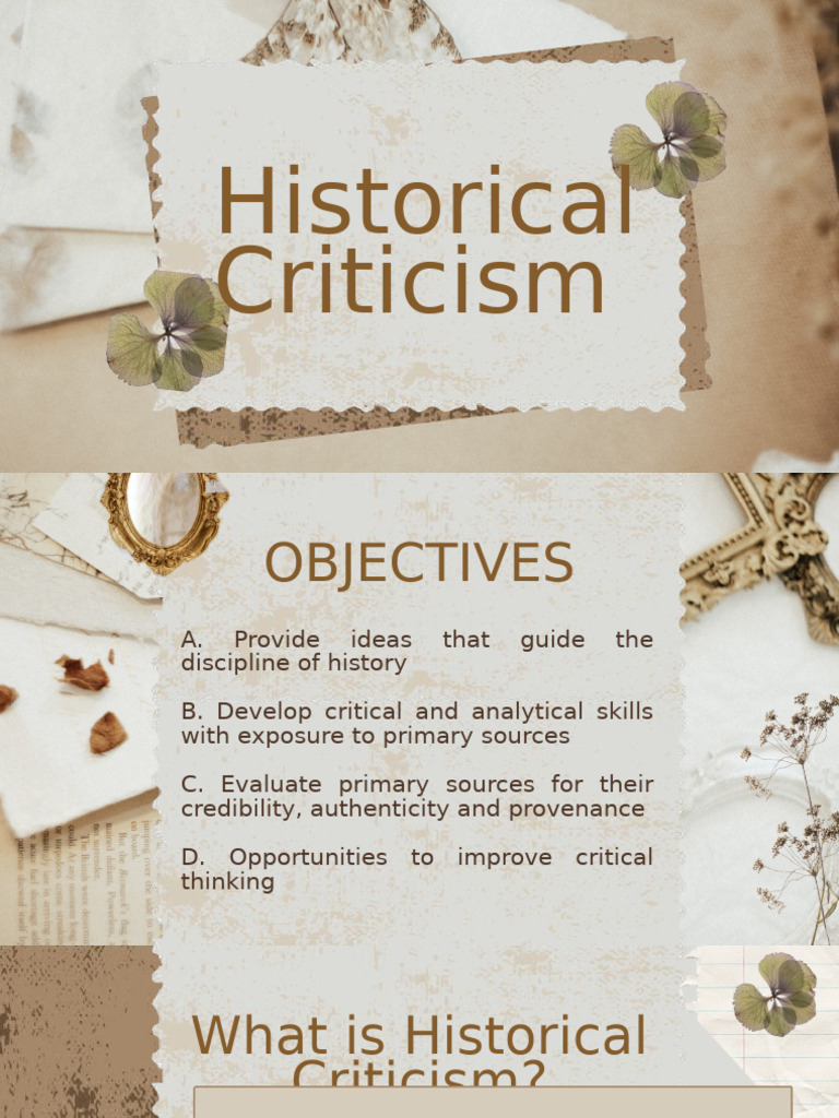 Historical Criticism | PDF | Semantics | Hermeneutics