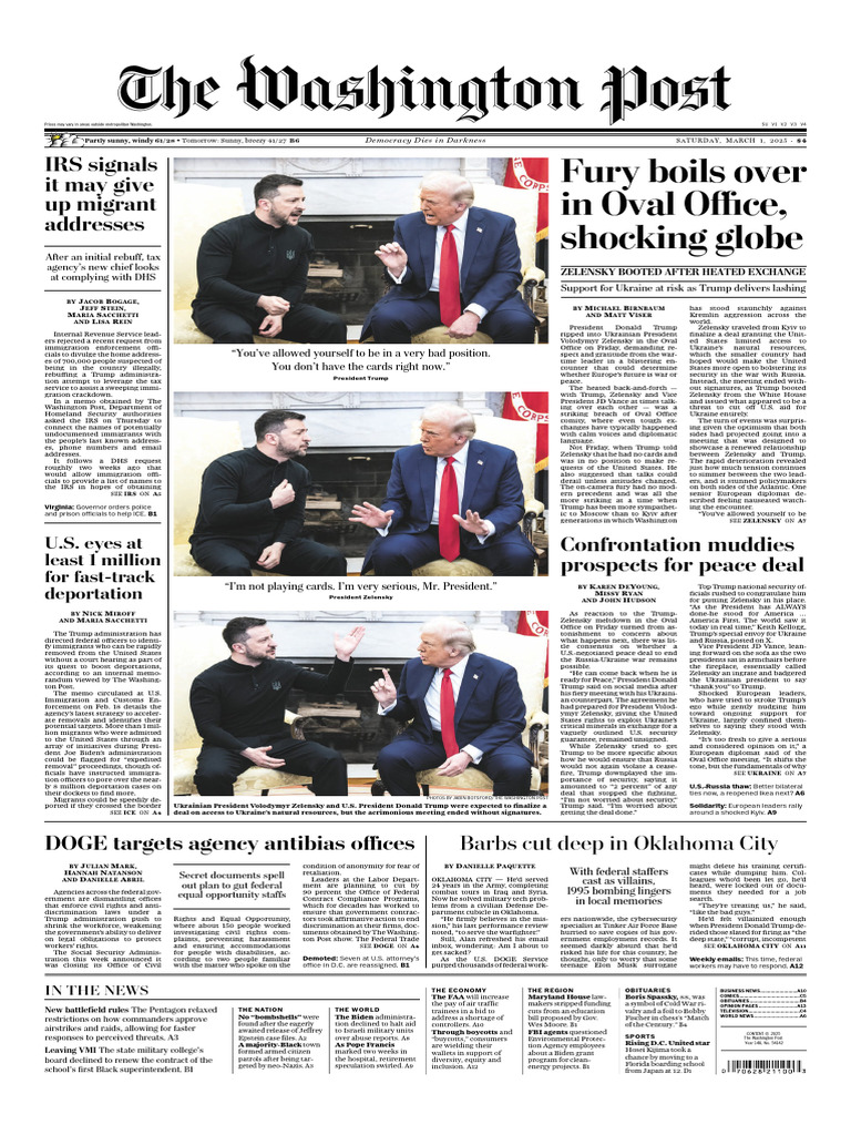 Washington Post March 1 2025 | PDF | Donald Trump | American Government