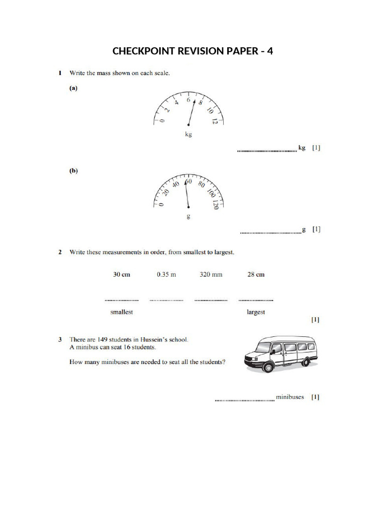 Checkpoint Revision Paper - 4 | PDF