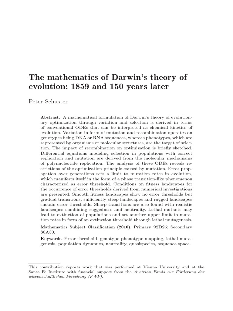 Schuster Darwin Perspective | PDF | Natural Selection | Genetic Variation