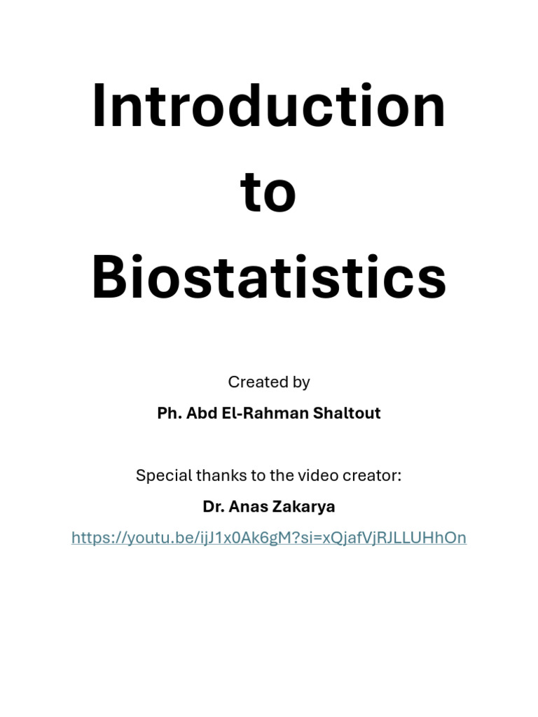 Introduction To Biostatistics | PDF