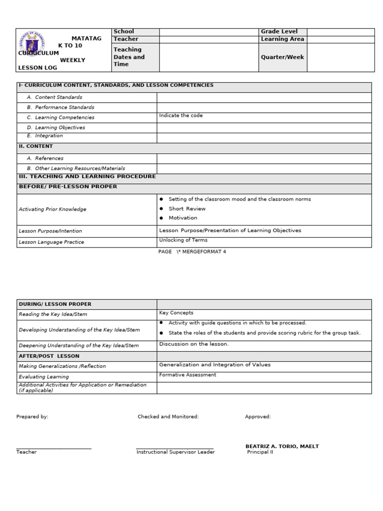 DLL_Template_FINAL(3) | PDF