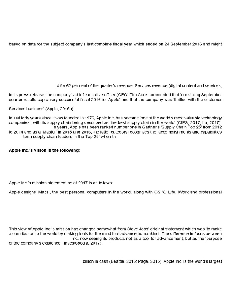 Apple Inc. Case Study Overview 2016 | PDF | Apple Inc. | Supply Chain