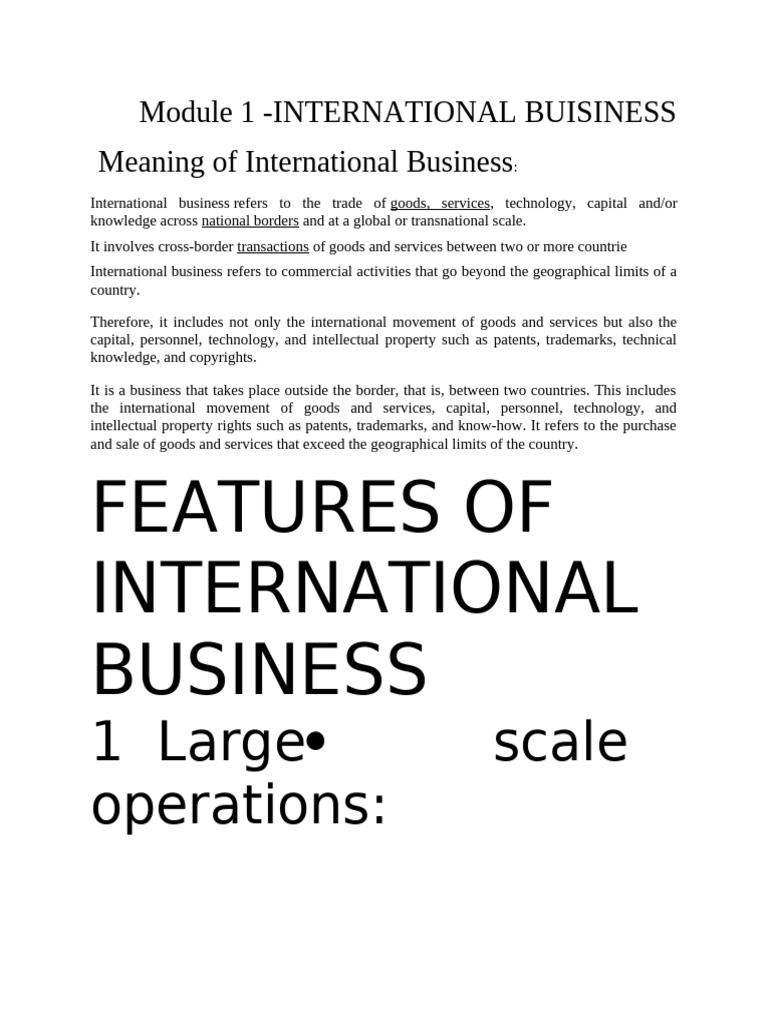 Meaning of International Business | PDF | Market (Economics ...