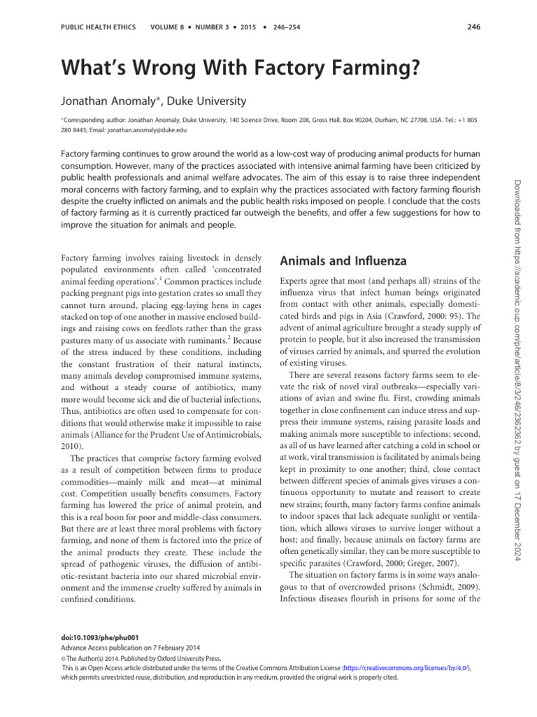 Whats Wrong With Factory Farming? | PDF | Antimicrobial Resistance | Virus