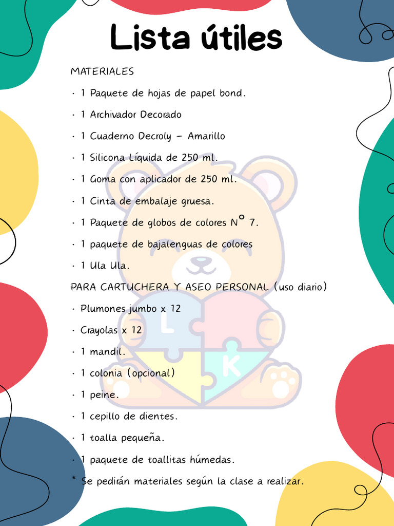 Lista de Utiles | PDF