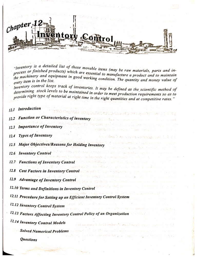 IE2 Inventory Control | PDF