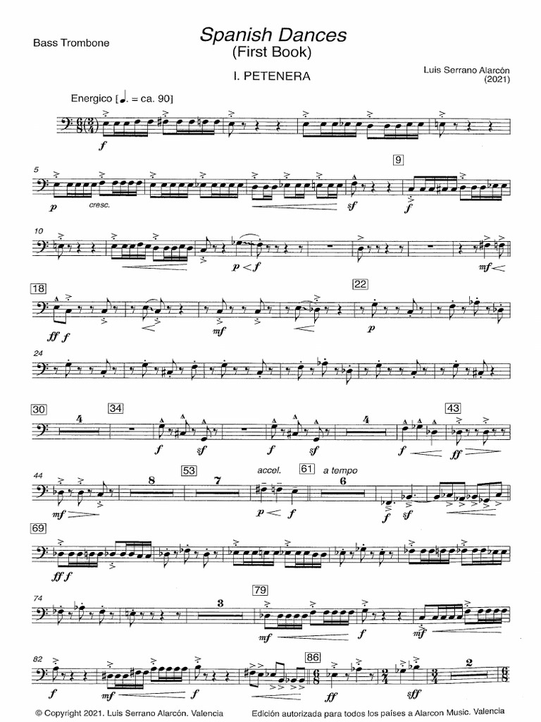 ALARCON Spanish Dances - 25 Bass Trombone | PDF