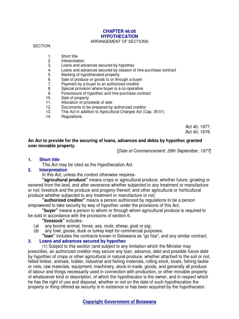 Hypothecation Act | PDF | Transport | Vehicles