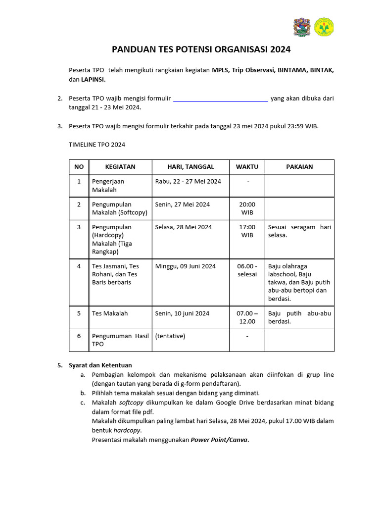 PANDUAN TPO 2024 | PDF