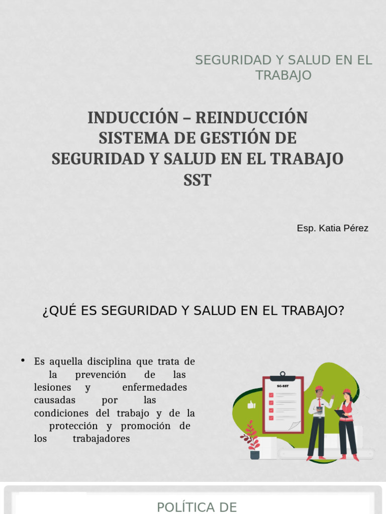 Induccion y Reinduccion Del SG-SST 2025 | PDF