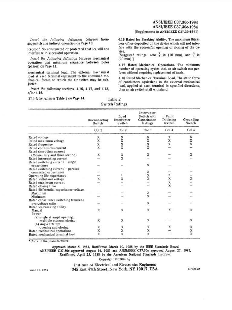 ANSI IEEE C37.30C-1984 ANSI IEEE C37.30e-1984 (Supplements To ANSI IEEE ...
