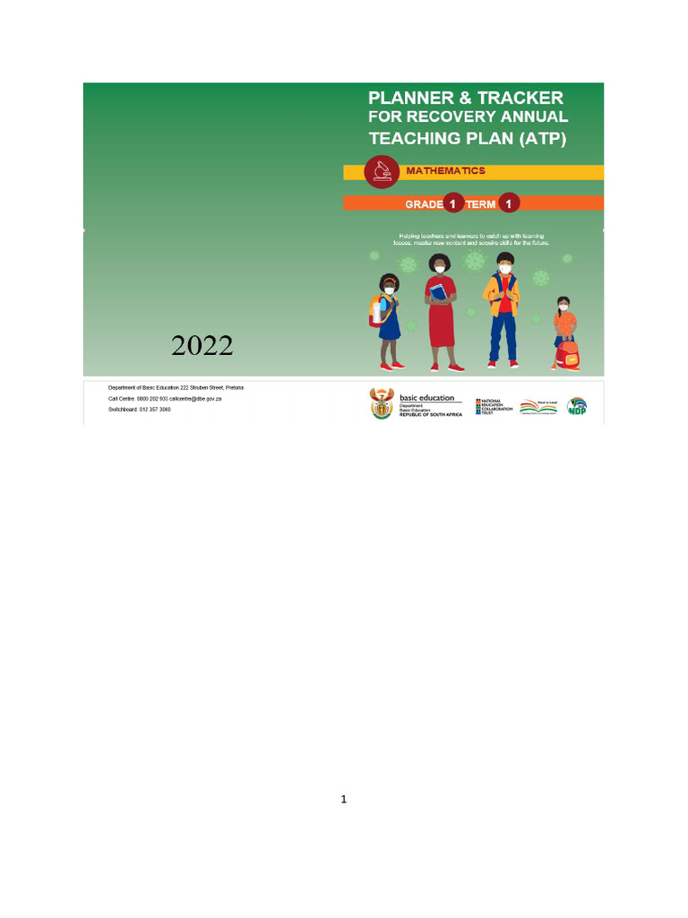 Maths Grade 1 Term 1 2022 Recovery Atp Tracker | PDF | Curriculum ...