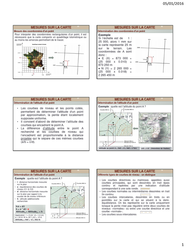 Mesures et Pentes sur Plans Topographiques | PDF | Sciences de la terre