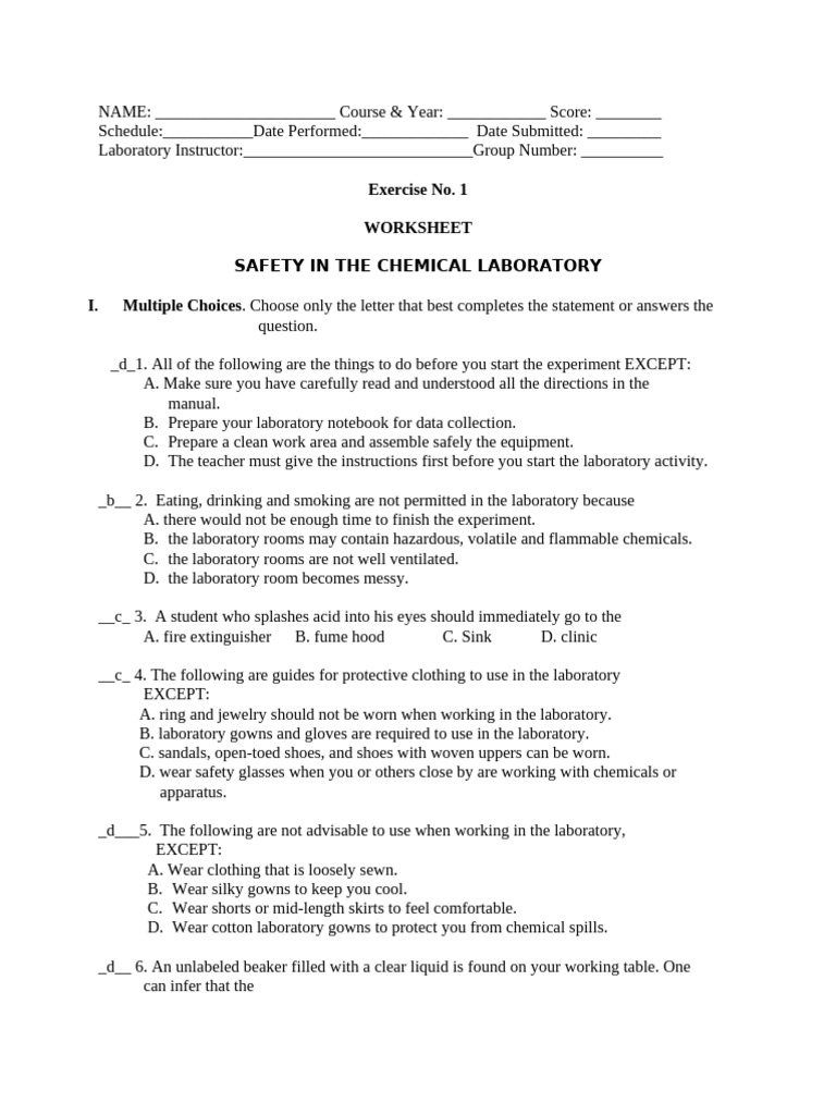 Activity 1 BES 111 Answer Key | PDF | Fires | Laboratories