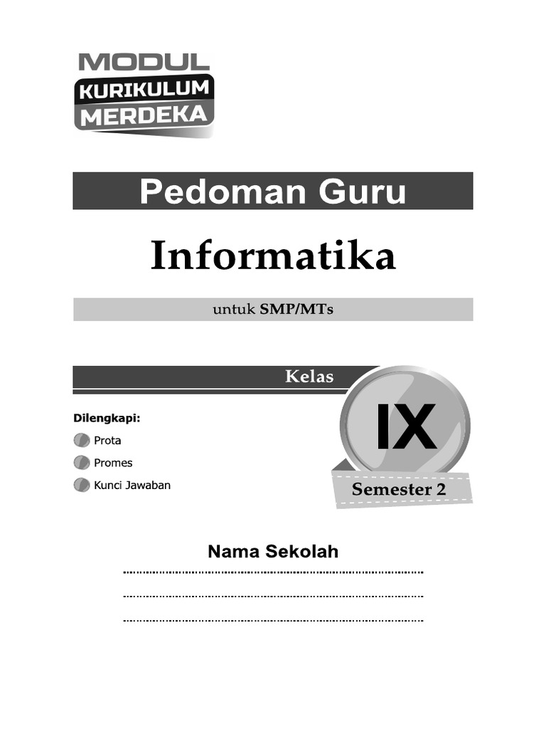 Kunci Informatika 9B - SMP - FITUR KurMer - 2024 DO QC | PDF