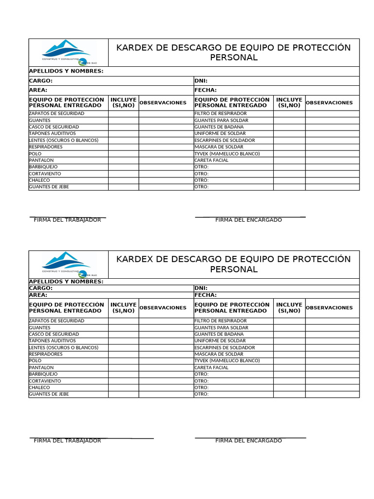 Kardex de Descarga de Epp | PDF