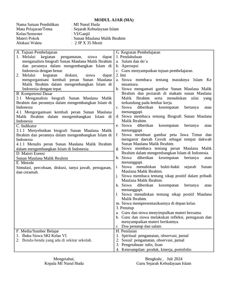 Modul Ajar Ski Kelas 6 | PDF